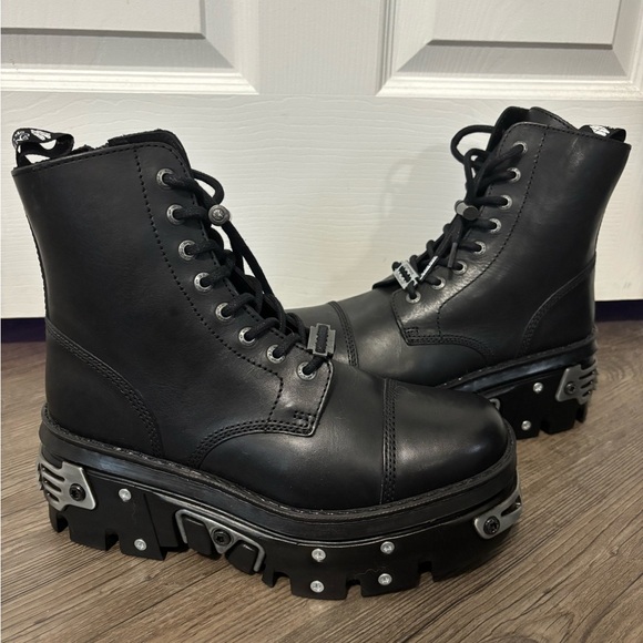 New Rock | Shoes | Nwob New Rock Mwall83ccts3 Combat Boots | Poshmark